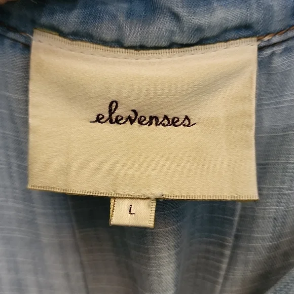 elevenses | Tops | Elevenses Light Blue Chambray Tencel Button Down ...